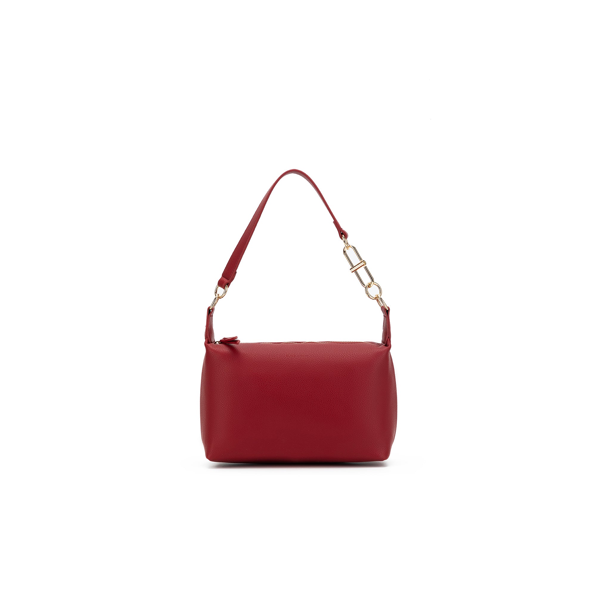 Elodie Deep Red Vegan Leather Top Handle Crossbody Bag | Black Caviar ...