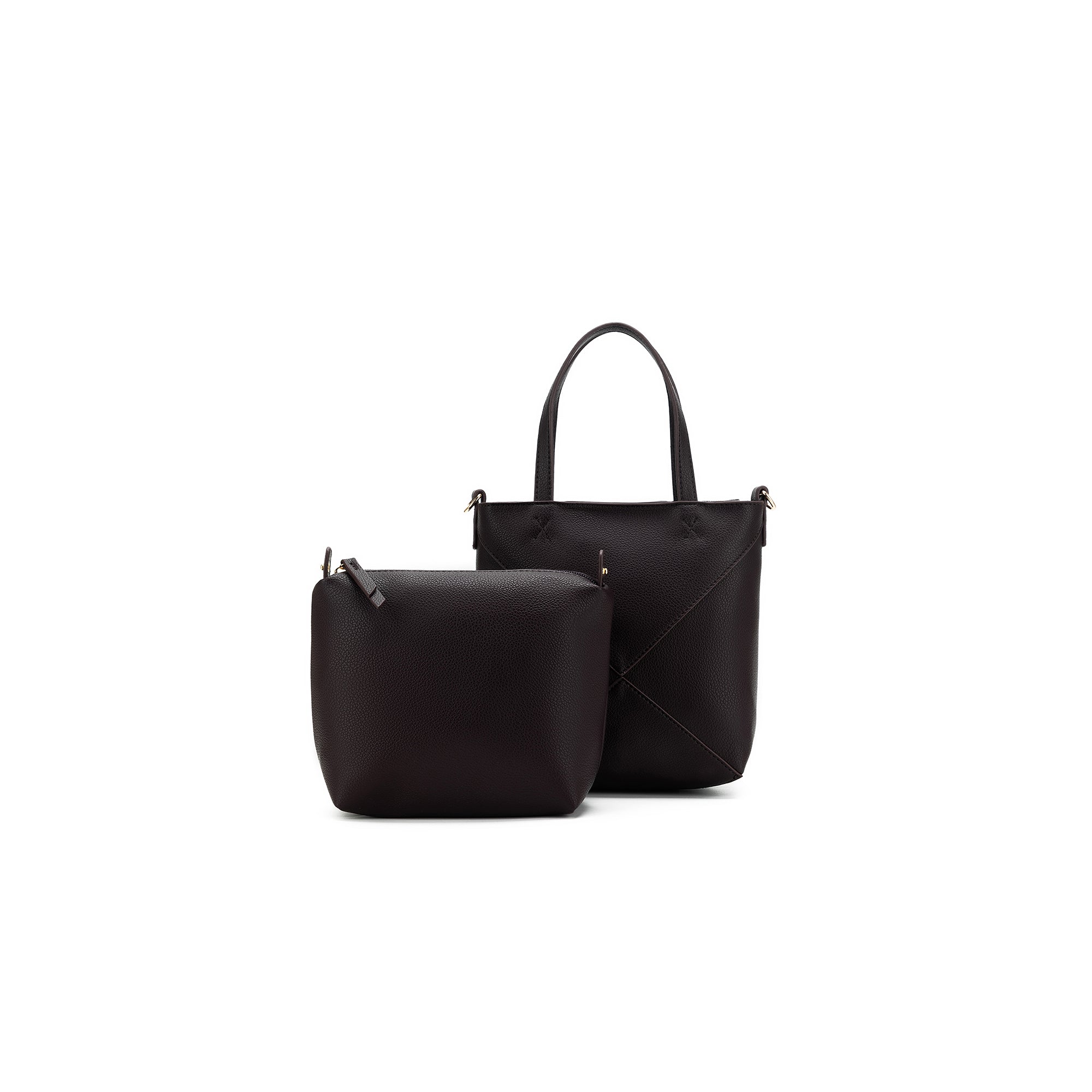 Mini Suki Aubergine 2 Piece Vegan Leather Handbag Set | Black Caviar ...